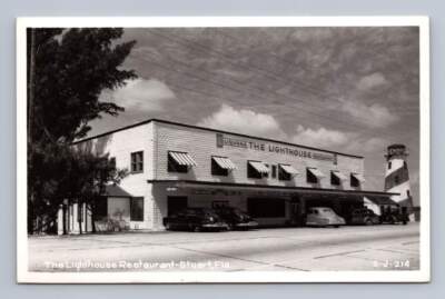 The Lighthouse Restaurant STUART Florida RPPC Rare Vintage Cline Bar ...