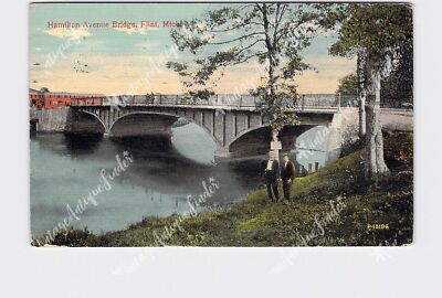 PPC Postcard MI Michigan Flint Hamilton Avenue Bridge #2 | eBay