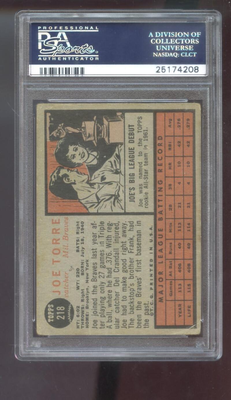 1962 Topps - #218 Joe Torre (RC) for sale online | eBay