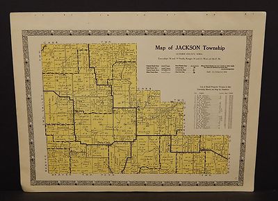 Iowa Guthrie County Map Jackson Township 1928 W11#10 | eBay