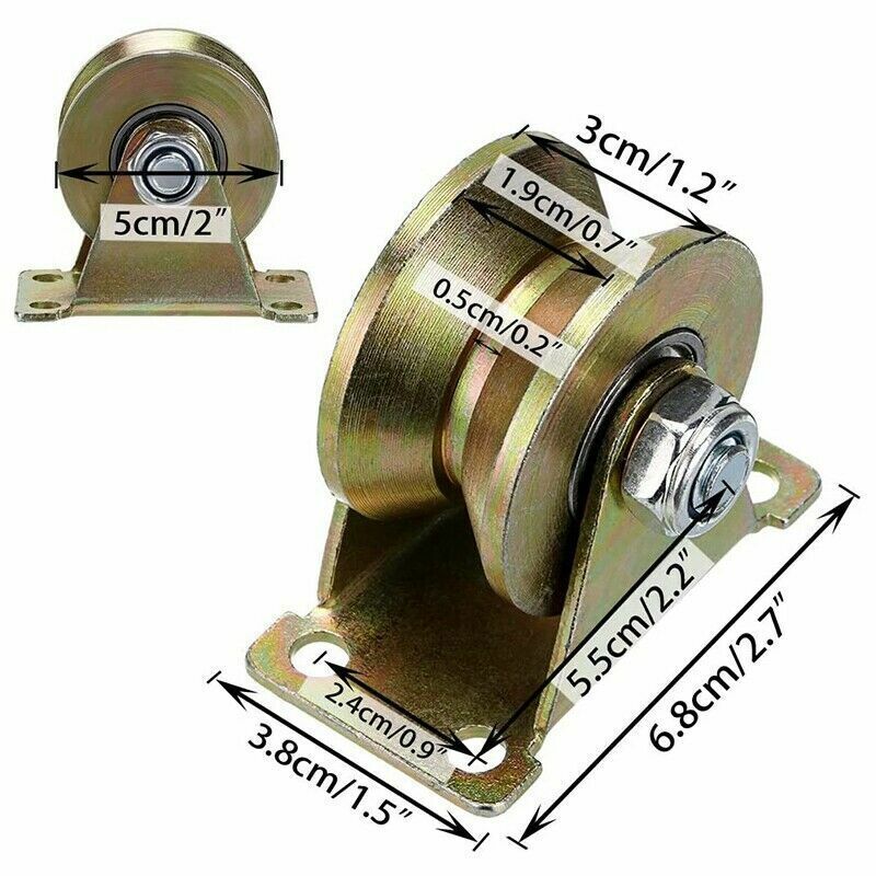 8Pcs 2inch Sliding Gate Roller Steel Wheel V Groove Caster Rolling ...