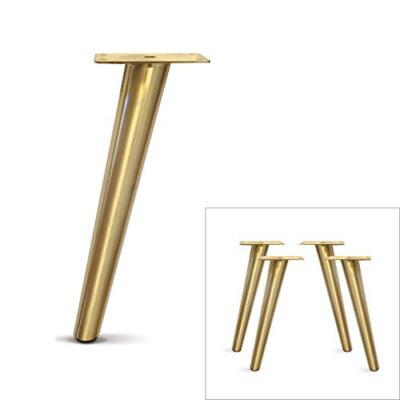 Slant Furniture Metal Legs Set Of 4 New Plated brushed Brass 12" | eBay