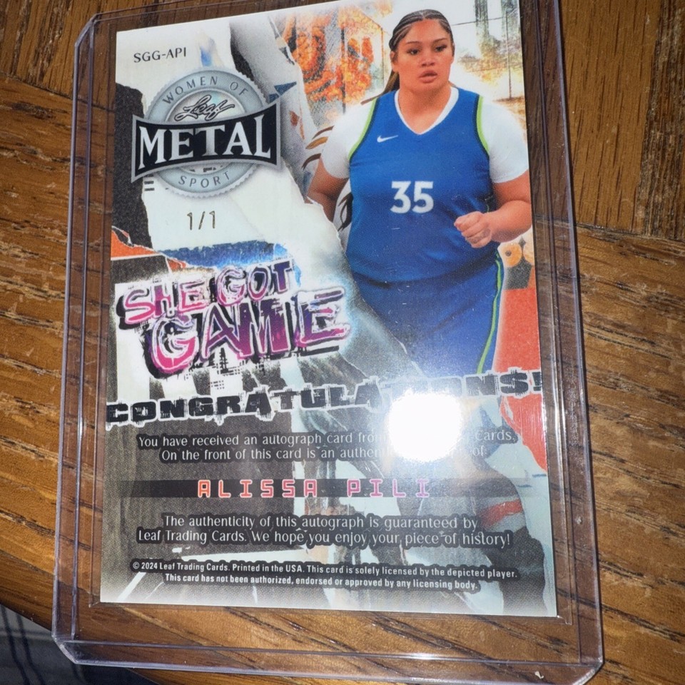 2024 Leaf Metal Women of Sport Basketball Alissa Pili Rookie 1/1 ...