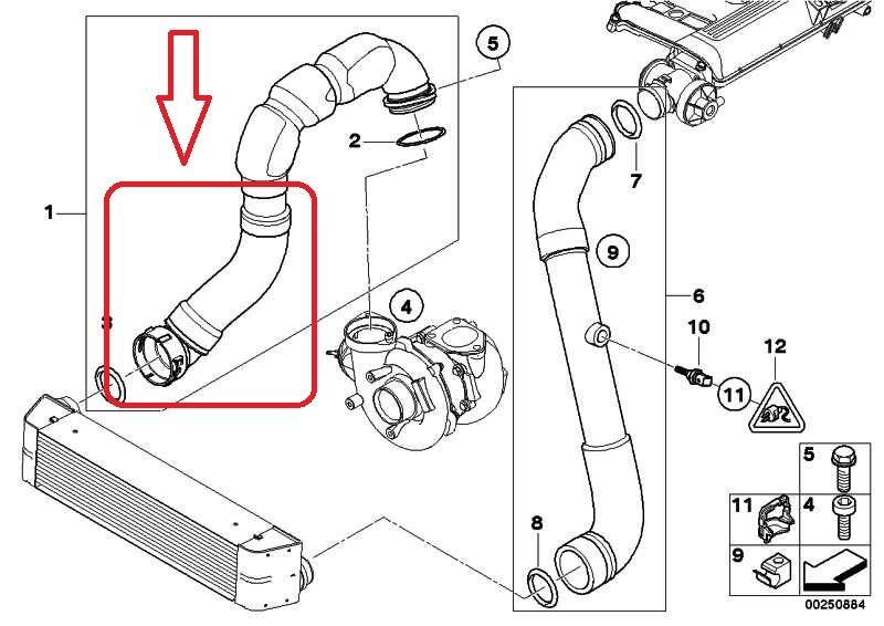 Turbosouffleur Tuyau D'Admission Pour BMW 3ER E90 E92 E93 325D 330D ...