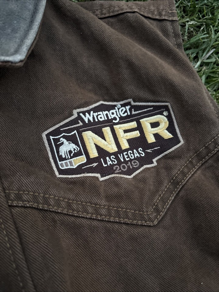 Wrangler 2019 NFR Las Vegas Rodeo Vest Size XL Men Pro Rodeo Gear Brown ...