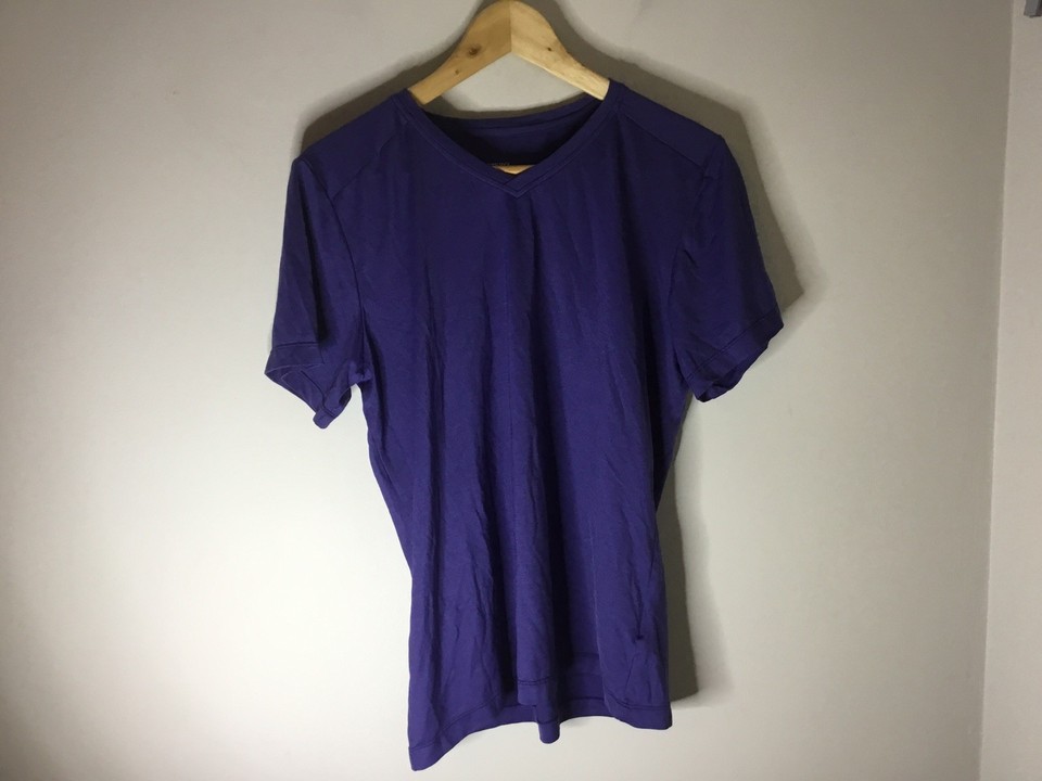 Arcteryx A2B V-Neck Shirt Men's Medium Blue Wool Blend Performance Trim ...