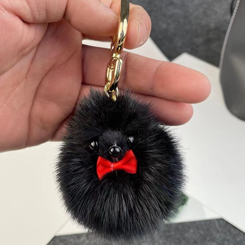 Cute Real Mink Fur Fox Keyring Pompom Ball Bag Charm Purse Phone Furry ...