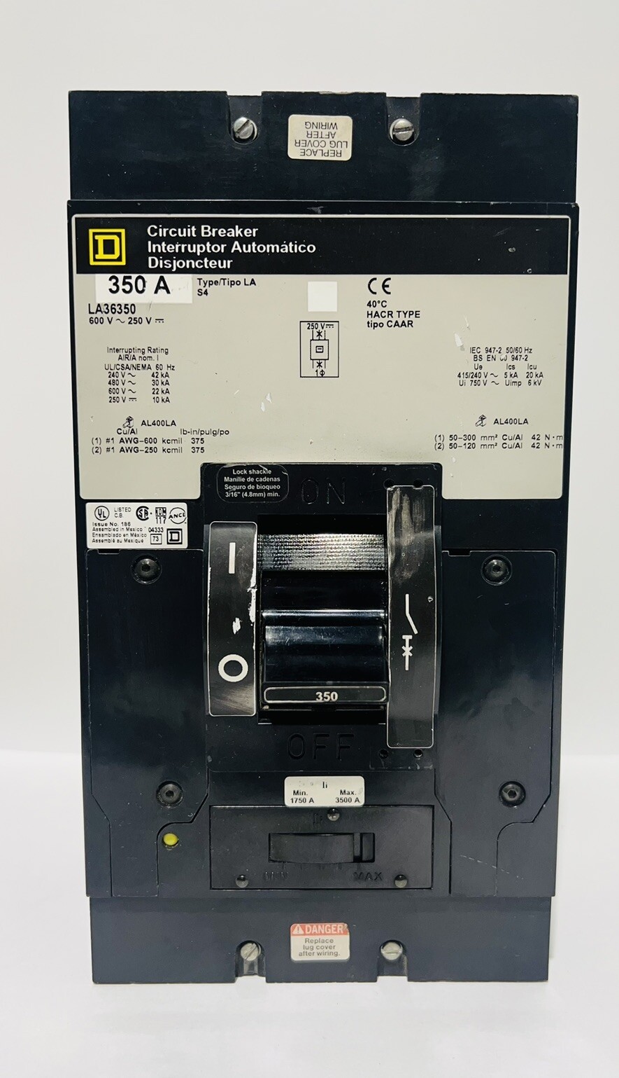 Square D LA36350 3P 350A Type LA Circuit Breaker LA36350 New Takeout | eBay