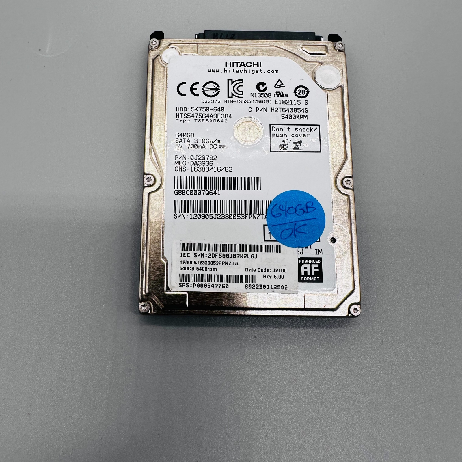 Asus 17.3" X73E Genuine Laptop Hard Drive 640GB 5400RPM HTS547564A9E384 ...