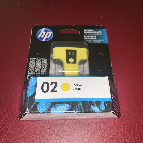 NEW Genuine HP 02 Yellow Printer Ink Cartridge C8773WN OEM Ireland 10 / ...