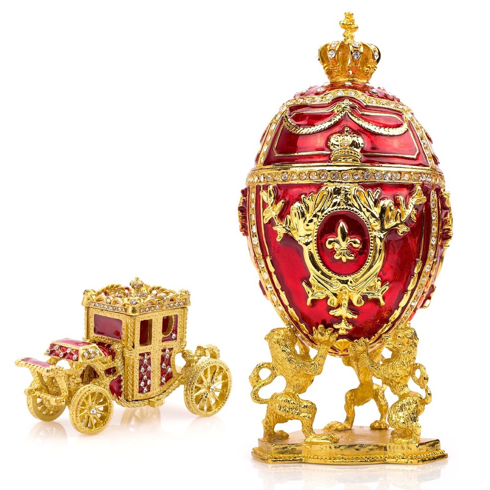 Royal Imperial Red Faberge Egg Replica : Extra Large 6.6 inch ...