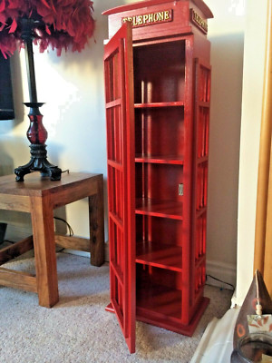Retro Style London Telephone box - Cd Dvd storage cabinet Solid Wood ...