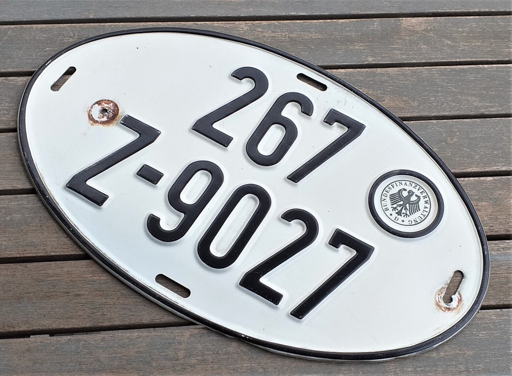 Vintage original German License Plate Oval Customs Office | eBay