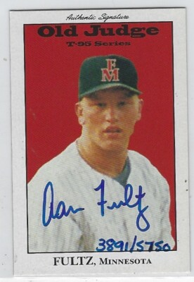 1995 SIGNATURE ROOKIES T-95 SERIES AARON FULTZ OLD JUDGE AUTO #13 TWINS ...