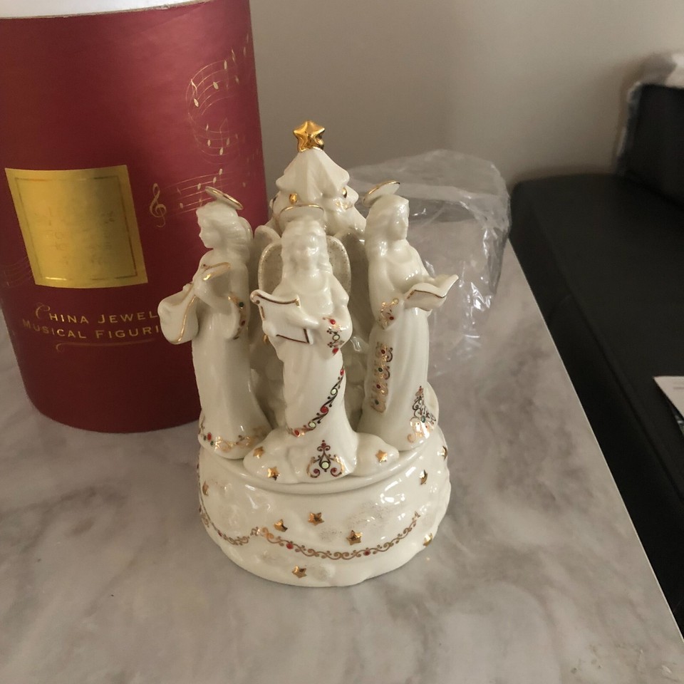 LENOX China Jewels Porcelain Musical Figurines/Christmas Tree Music Box ...
