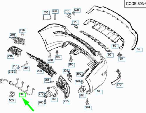 MERCEDES-BENZ GLK X204 REAR PARKING AID WIRING HARNESS A2044407040 NO🇺🇸 ...
