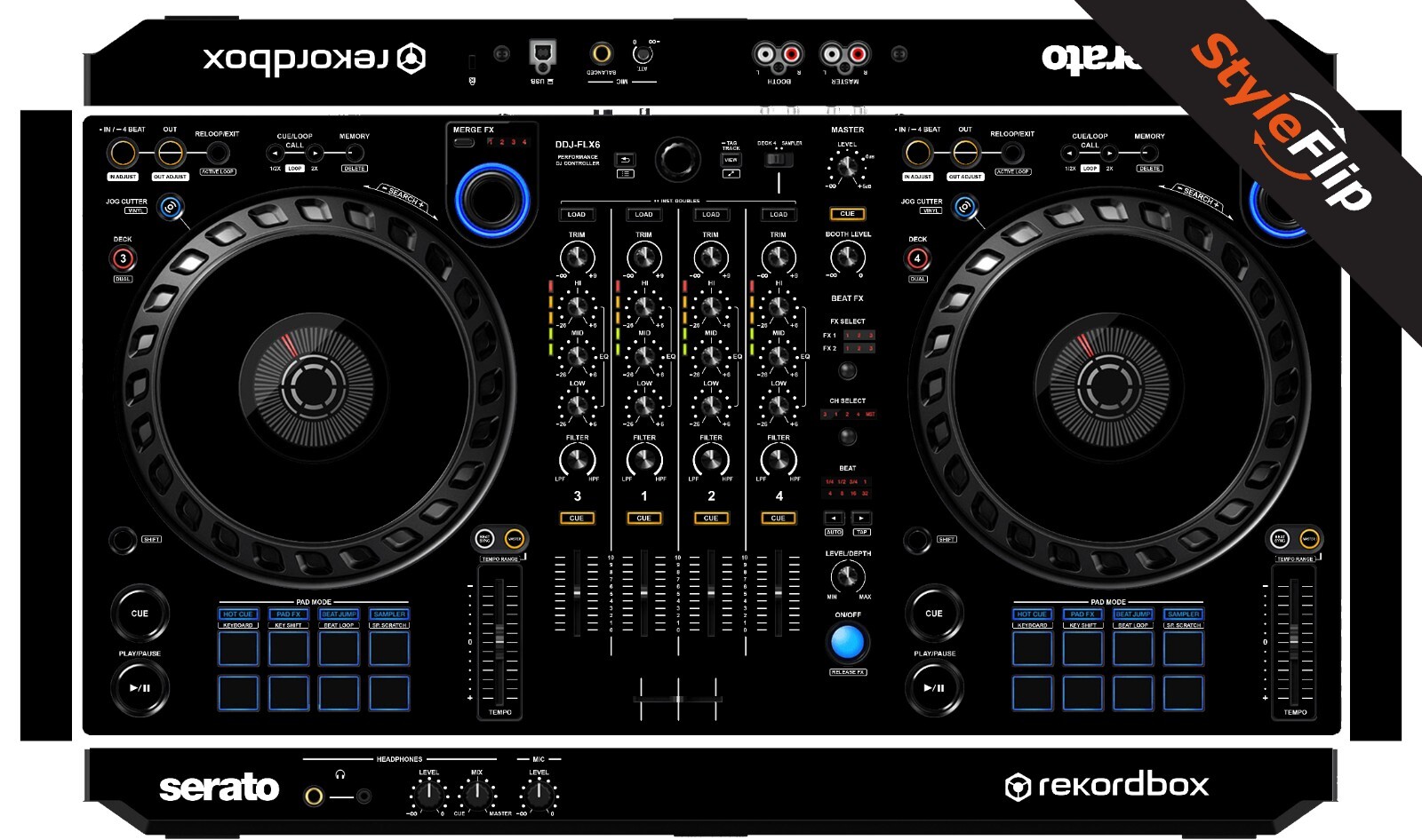 Pioneer DDJ-FLX6 Skin | Color Black | Protective Decal | StyleFlip ...