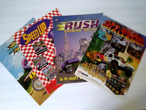 Arcade Game Flyers Race Cars Cycles Trucks Off Road Challenge Speed Up ...