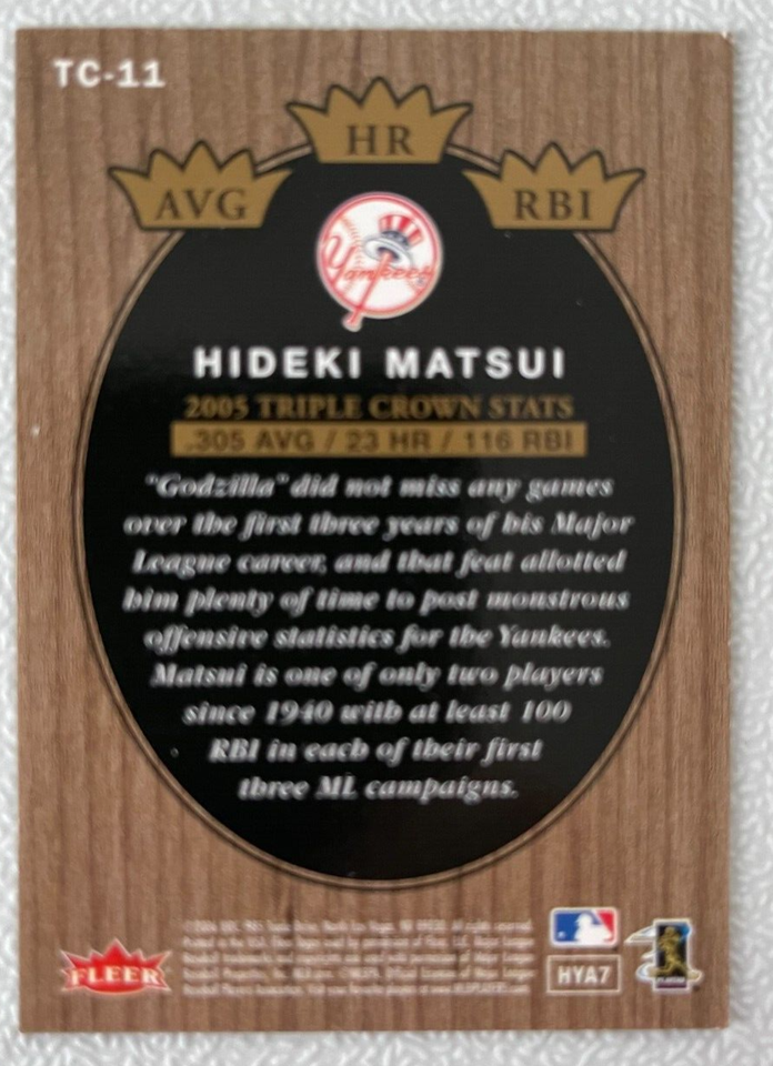 2006 Fleer Tradition Triple Crown Contender #TC-11 Hideki Matsui New York | eBay
