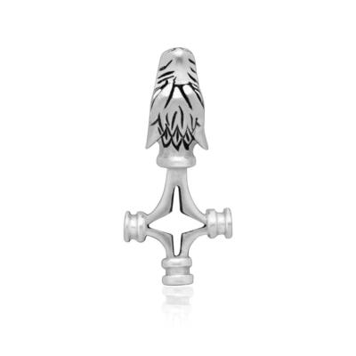 925 Sterling Silver Viking Wolf Fenrir Cross Thor Hammer Mjolnir Charm ...
