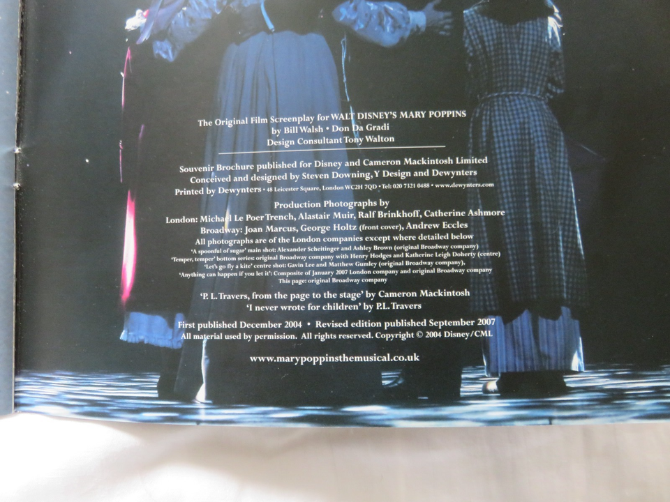 MARY POPPINS The Musical Large theatre Programme / Brochure | eBay UK