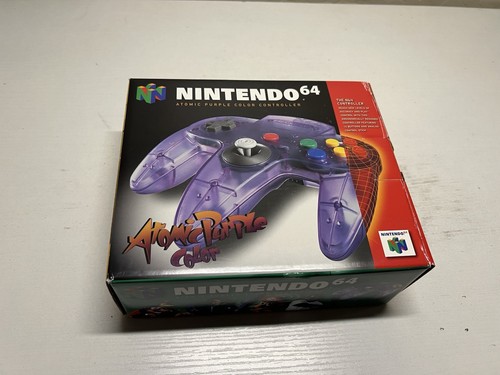 Nintendo 64 Atomic Purple Controller - Complete In Box - Tested/Works ...
