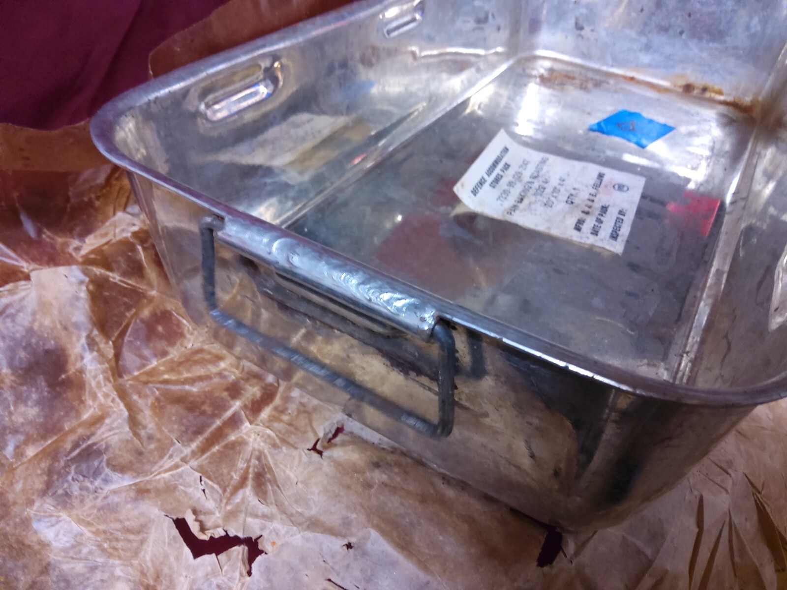 MILITARY ROASTING BAKING PAN SIZE 4, 1994 , 20" x 10" x 4" , 7330 99 ...