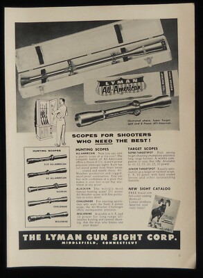1956 Scopes Lyman Gun Sight Corp. Redfield Mounts Denver CO Middlefield ...