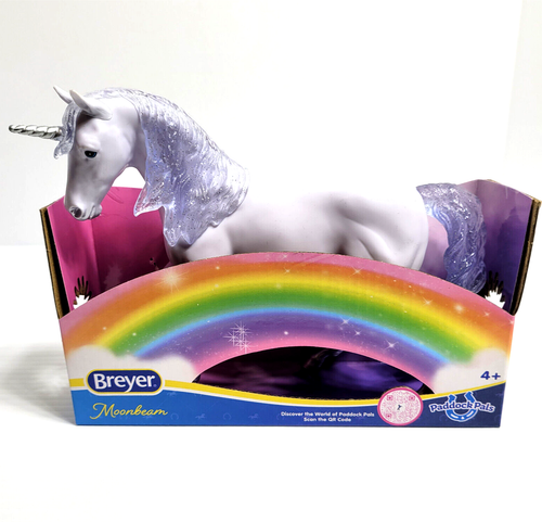 Breyer Paddock Pals "Moonbeam" Toy 2023 Silvery Unicorn New in Paddock ...