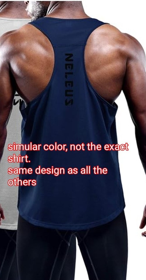 Neleus Men's Dry Fit Y-Back Muscle Tank Tops Tank Top LOT'S OF COLORS ...