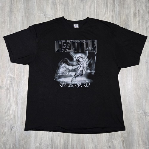 Led Zeppelin Zoso Angel Icarus Black Graphic Tee T-Shirt Rock Band ...