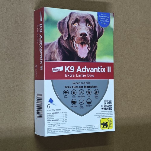 K9 Advantix II Flea Tick Treatment 6 Pack for Extra Large Dogs Over 55 ...