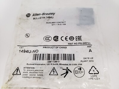 ALLEN BRADLEY 1494U-NO AUXILIARY CONTACT NIB | eBay