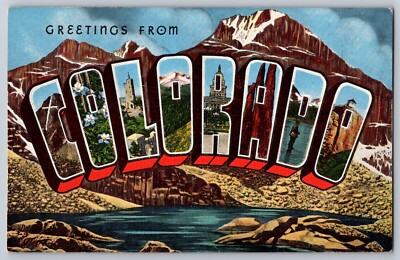 Greetings from COLORADO Vintage Large Letter Postcard | eBay
