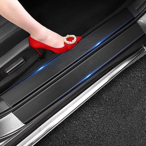 4PCS Carbon Fiber Car Door Sill Cover Plate Car Sticker Decals Car ...