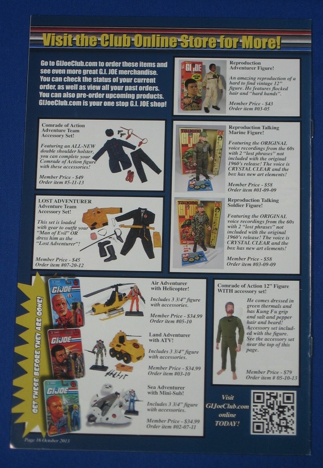 GI Joe Collectors Club Magazine Comic Book October 2013 Fun Pub Snake ...