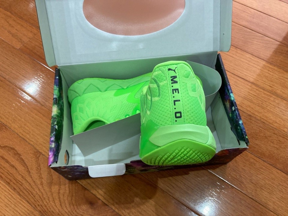 Puma MB.01 Low Lo Team Green Gecko Volt Lime Lamelo Ball Boys GS KIds ...
