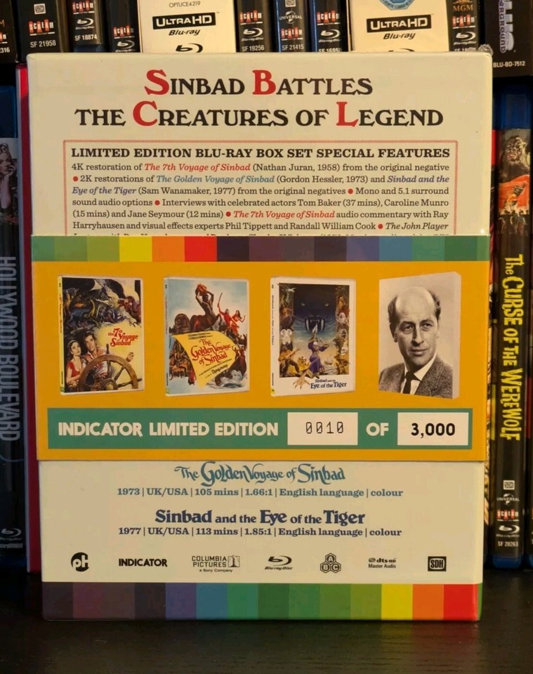 The Sinbad Trilogy OOP Limited Edition Blu-ray Indicator Harryhausen ...