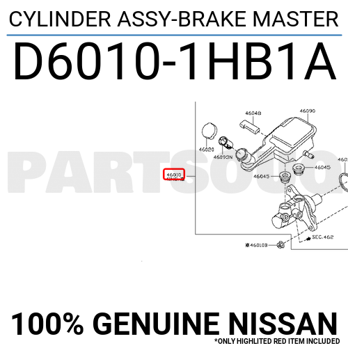 D60101HB1A Genuine Nissan CYLINDER ASSY-BRAKE MASTER D6010-1HB1A | eBay