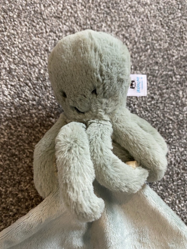 Jellycat Green Odyssey Octopus Soother Baby Comforter Blanket Cuddle ...