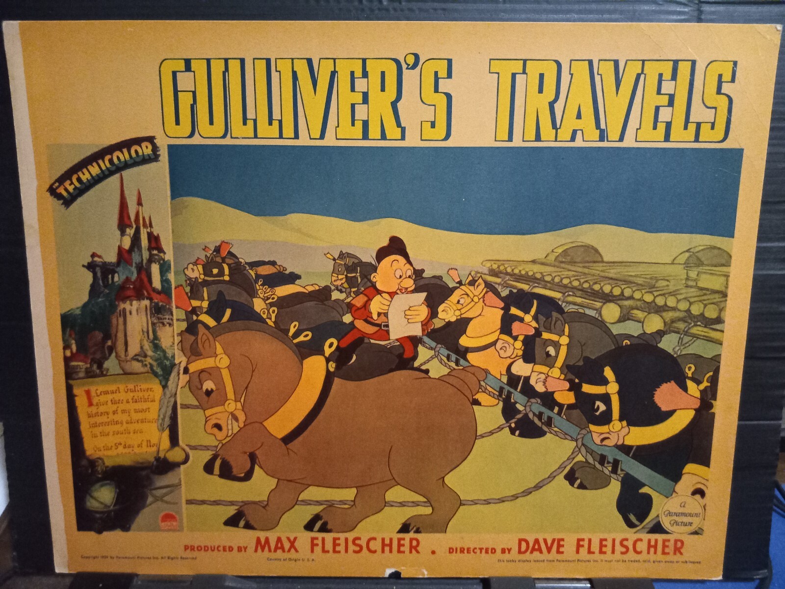Lobby Card 1939 GULLIVER'S TRAVELS animated Fleischer battle horses accounting | eBay