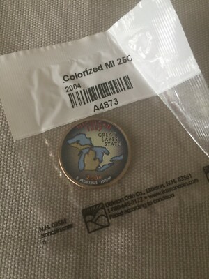2004 State Quarter Michigan Colorized | eBay