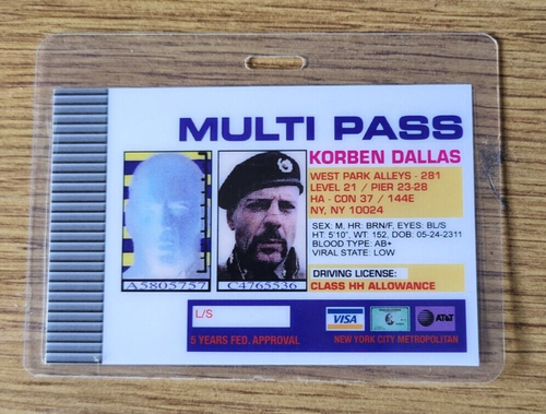 Fifth Element ID Badge -Multi Pass Korben Dallas cosplay prop costume ...