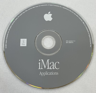 Vintage 2001 Apple iMac Applications CD-ROM Macintosh Mac DISC ONLY ...