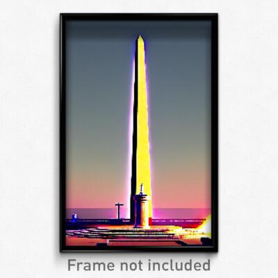 Pixel Art Poster - Long Obelisk (8 Bit Psychedelic Trippy Video Game ...