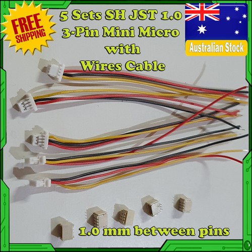 5 Sets SH JST 1.0 3-Pin Mini Micro Connector with Wires Cable | eBay ...