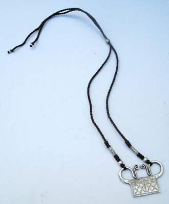 POSITIVE ENERGY! Hmong Hill Tribe 925 Silver & Hemp Spirit Lock Amulet ...