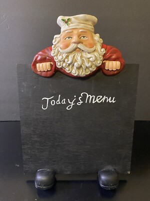 Holiday Christmas Chef Santa Holding "Today’s Menu” Board On Stand 14 ...