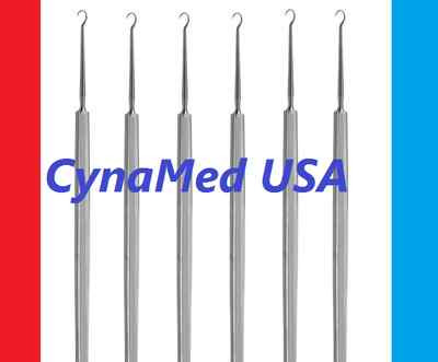 6 FRAZIER SKIN HOOK NEURO SURGICAL DENTAL INSTRUMENTS Stainless Steel ...