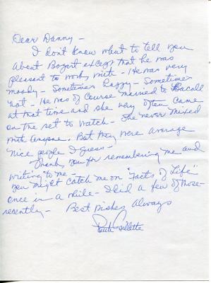 RUTH GILLETTE ACTRESS IN THE GREAT ZIEGFELD & GOING APE SIGNED LETTER ...